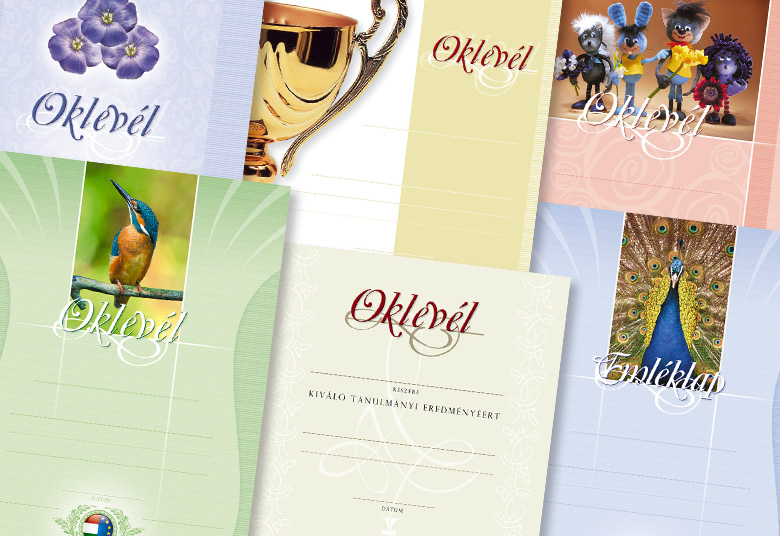 Mozaik - oklevél, emléklap, jutalommatrica, nyomtatható oklevél